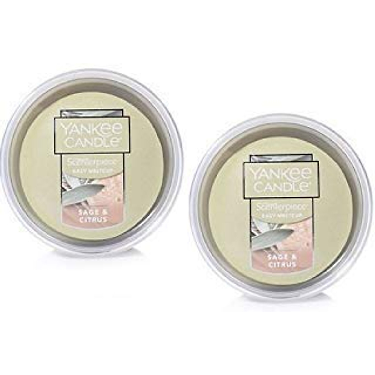 Yankee Candle 2 Pack Sage & Citrus Easy MeltCup. 2.2 Oz. Wax Melt Warmer. Home Fragrance.