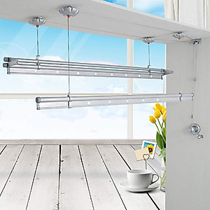 Drying Rack Clothes Airer Ceiling Pulley Maid Traditional Mounted Clothing Dryer Laundry 150cm