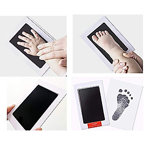 2 Pack Black and Pink Clean Touch Safe InkPads Hand and Footprint Newborn Baby Handprint or Footprint Clean-Touch Ink Pad (2 Pack Black & Pink Ink Pad)