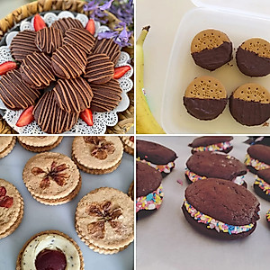 2 Pcs Large Silicone Molds for Baking, 6-Cavity Round Silicone Baking Mold, Non-Stick 4” Baking Disc Molds for Whoopie Pie, Egg Pan,Muffin, Candy, Soap, Hamburger, Resin Coasters (Red)