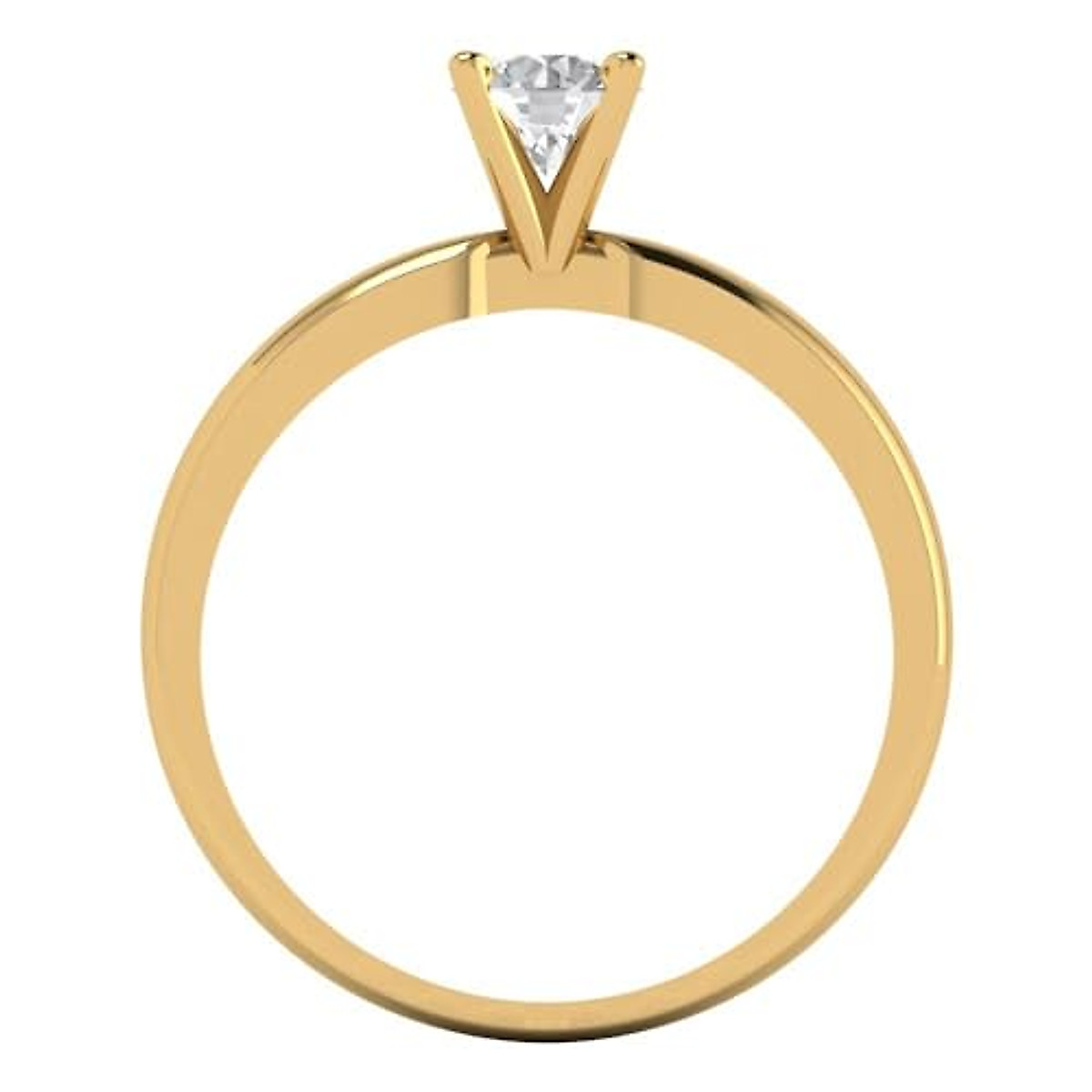 Clara Pucci 0.50ct Round Cut Solitaire White Lab Created Sapphire Engagement Bridal Promise Anniversary Ring in 18K Yellow Gold 4.25
