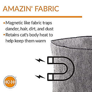 K&H PET PRODUCTS Amazin’ Snuggle Cup Gray 16 X 16 Inches