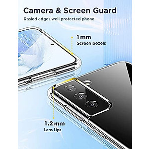 Humixx Crystal Clear for Samsung Galaxy S21 Case, [Never Yellow][Military Grade Shockproof] Galaxy S21 Case Soft TPU Slim Fit Yet Protective Samsung S21 Case 5G 6.2" - Clear