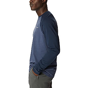 Columbia Men's Thistletown Hills Raglan Tee, Dark Mountain/Collegiate Navy Heather, Large