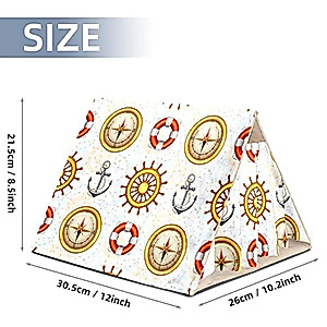 Y-DSIWX Guinea Pig Hideout House Bed, Retro Marine Pattern Compass Ship Anchor Rabbit Cave, Squirrel Chinchilla Hamster Hedgehog Nest Cage