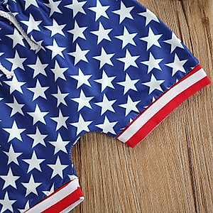 FYBITBO Baby Boy 4th of July Outfits Short Sleeve Tee Shirt and Casual Shorts 2Pcs Fourth of July Summer Outfit (Stars and Striped Print, 6-12 Months)