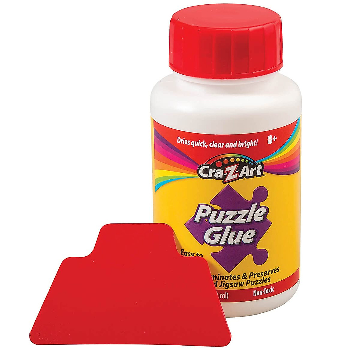 RoseArt Jigsaw Puzzle Glue with Applicator - Saves, Laminates and Preserves Finished Jigsaw Puzzles - Easy to Apply, Dries Quick, Clear & Bright