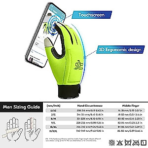 Vgo... Chainsaw 12-Layer Saw Protection on Both Hands Cow Leather Gloves (1 Pair,Size L, Hi-Viz Green, CA9760)