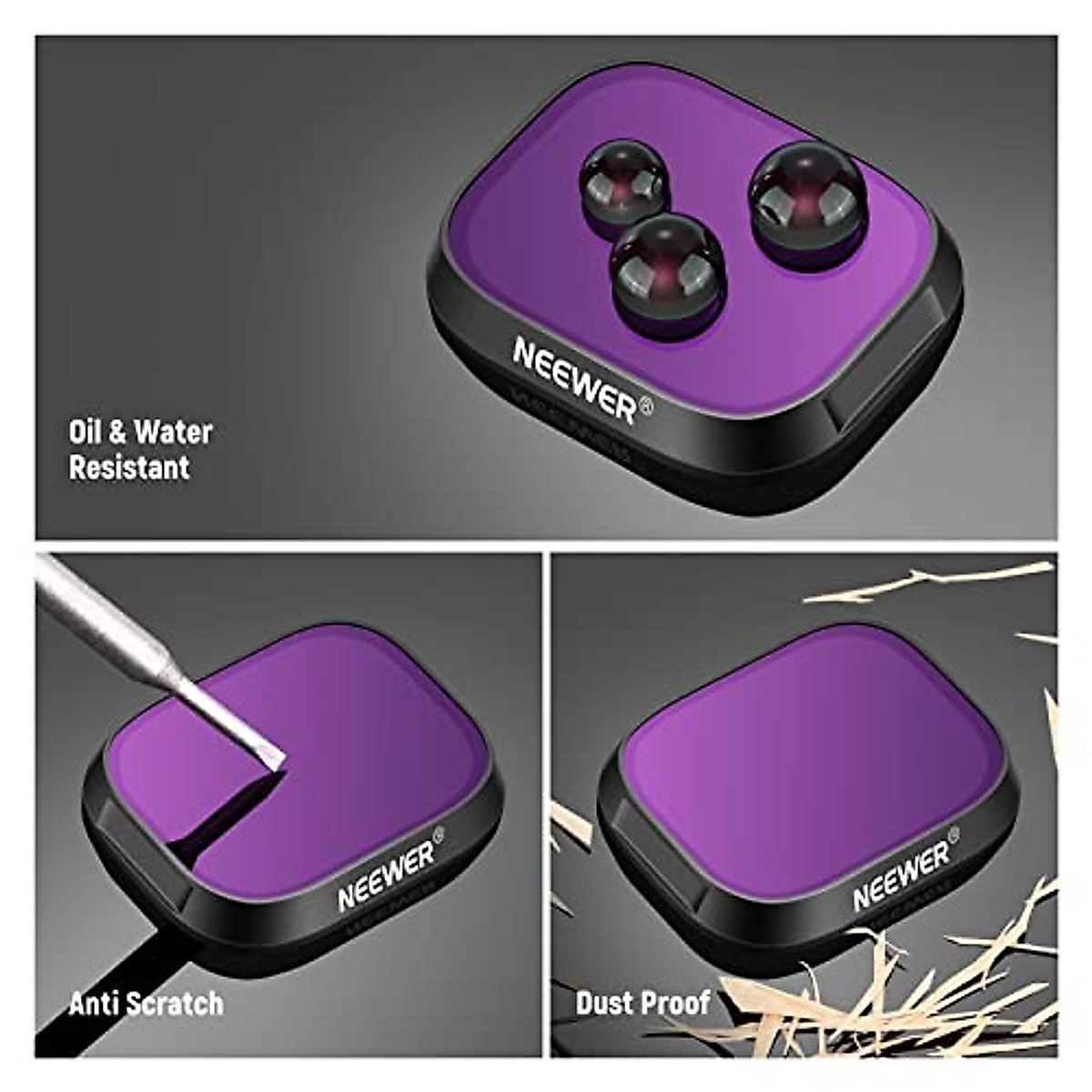 NEEWER Effects Filters and ND Filters Compatible with DJI Mini 3/Mini 3 Pro, 12 in 1 Includes ND8/16/32/64/128/256/ND1000/UV/CPL/Blue Streak Anamorphic/Light Pollution Reduction/Star Filters