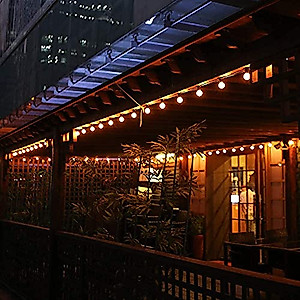 Pallerina 25Ft Frosted White String Lights with 27 G40 Globe Light Bulbs, Frosted Outdoor String Lights for Backyard Porch Balcony Party Wedding Umbrella, G40 5 Watt Bulbs E12 Base- Black Wire