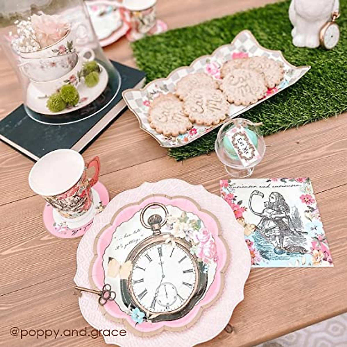 Talking Tables Truly Alice Food Serving Platter 12" x 7.5" a Tea Party Birthday, Multicolor