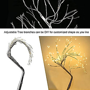 GTSYDING Bonsai Tree Light,108 LEDs Firefly Shimmer Spirit Tree Lamp, USB & Battery Operated, DIY Adjustable Branches Artificial Tabletop Fairy Tree Lights Indoor for Home Decoration (Warm Glow)