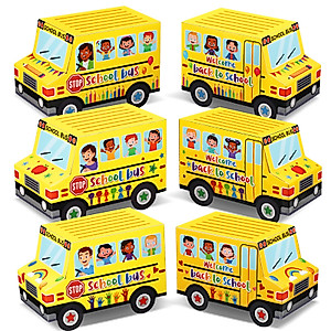 PerKoop 24 Pieces Back to School Treat Boxes School Bus Treat Boxes First Day of School Box Yellow School Bus Decoration Box for Kids Student Birthday Welcome Back to School Party Decor Supplies