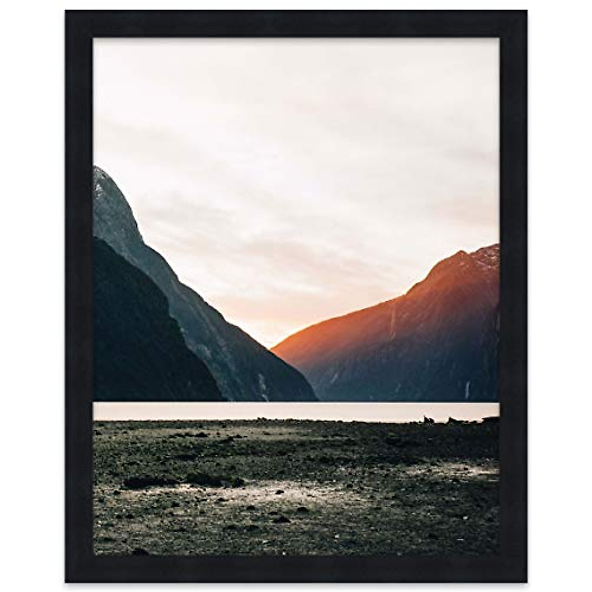 5.5x8.5 Frame Black Picture Frame - Modern Photo Frame Includes UV Acrylic Shatter Guard Front, Acid Free Foam Backing Board, Hanging Hardware Wood Certificate Frame Wall Frames for Family Photos