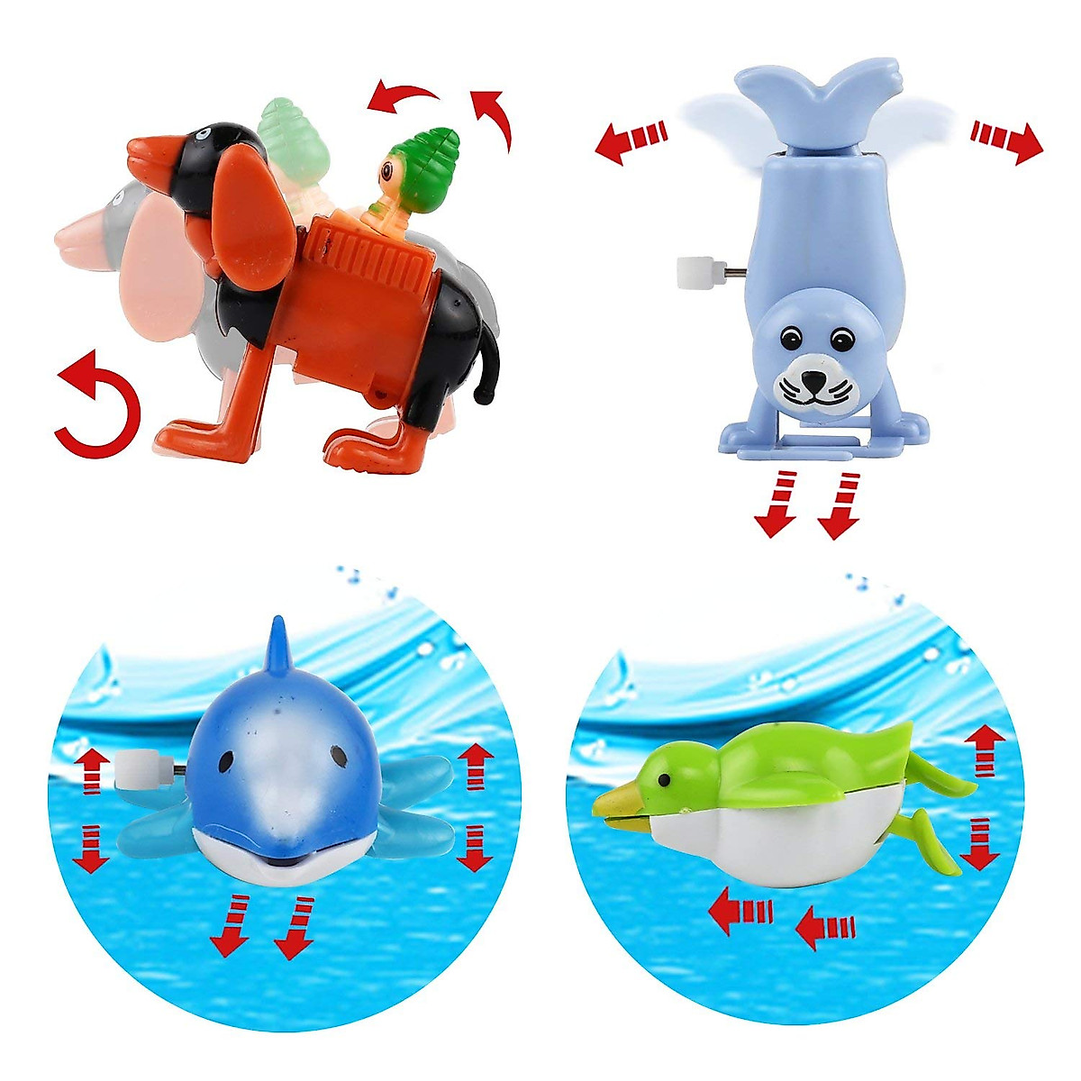 Laxdacee Wind-Up Toys, 24 Pack Assorted Mini Toy for Kid Party Favors, Pinata Goody Bag Filler Stocking Stuffers for Boy Girl Children, Birthday Gifts Carnival Small Prizes Classroom Incentive Reward