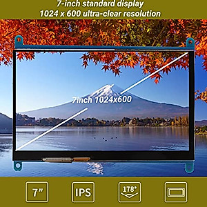 7-inch Display, Ultra HD Display Capacitive Touch Screen, Support for Independent Backlight Control and Hdmi Interface Input, Can Be Used As Hdmi/Raspberry Pi/Computer Monitor.