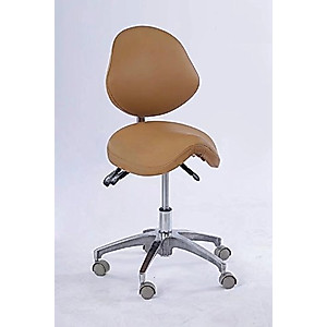 Deluex Dental Mobile Chair Saddle Doctor's Stool Micro Fiber Leather Dentist Chair New