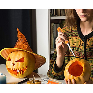 Halloween Pumpkin Carving Kit - 14 Pcs Professional Jack-O-Lanterns Pumpkin Cutting Supplies Tools Kit - Easily Sculpting DIY Halloween with Carrying Case - Carving Knife for Halloween Decoration