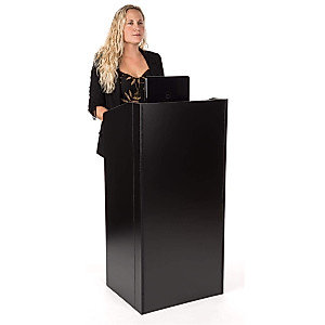 Displays2go Portable Lecterns with Folding Design – Black (OLILCTFOLBK)