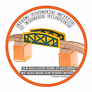 Orbrium Toys 100 Piece Triple Loop Wooden Train Set Track Generic Fits Thomas Brio