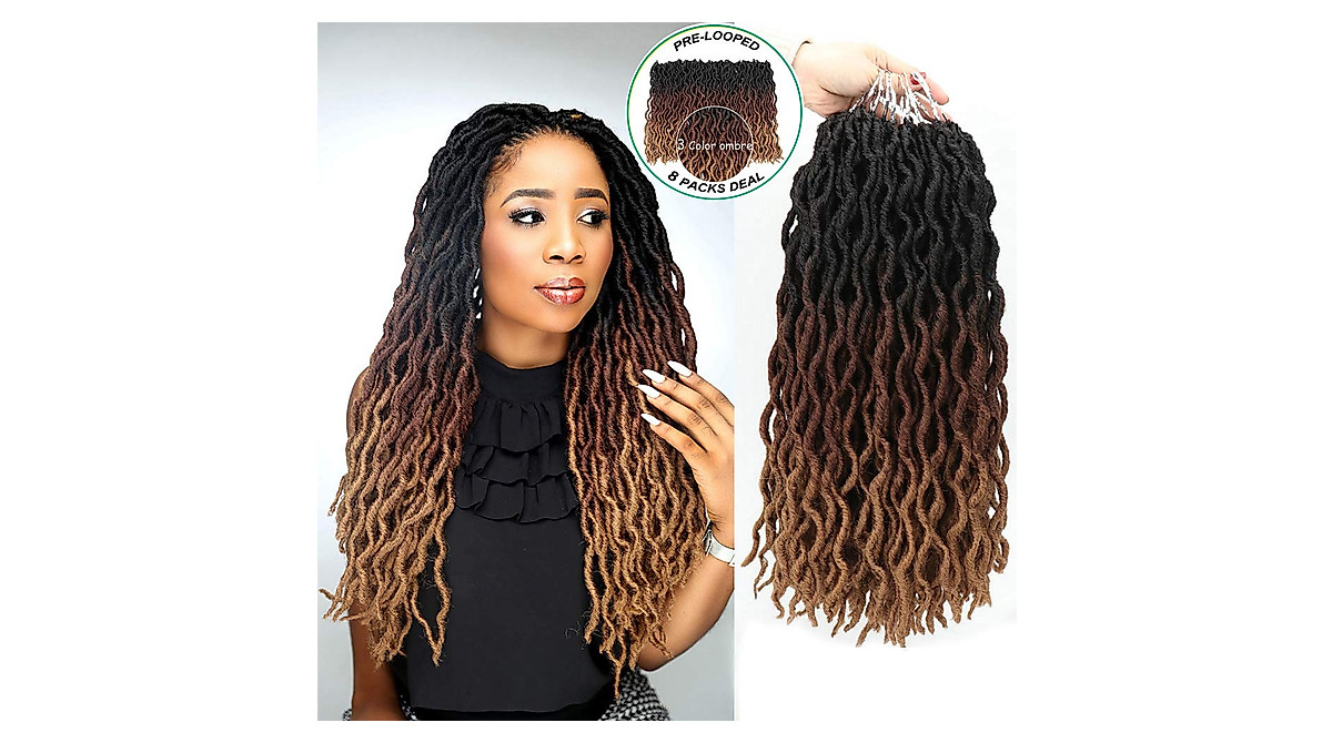 Eliza Wavy Gypsy Locs Crochet Hair 18" - Afro Faux Locs Extensions