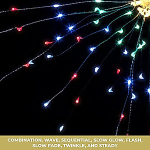 LumaBase Battery Operated Starburst Lights with Remote Control, Multicolor - Set of 2