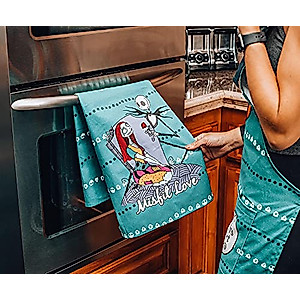 The Nightmare Before Christmas Jack and Sally Cotton Hand Towels, Set of 2 | Quick Dry Wash Cloths Bath Set Collection | Official Disney Home Decor For Kitchen, Bathroom