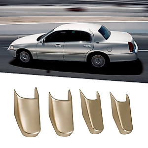 Automkt 4 Pcs Car Door Pull Strap End Caps Fits for 2003-2011 Lincoln Town Car 4.6L V8 Replaces 3W1Z-5422670-AAC Gold