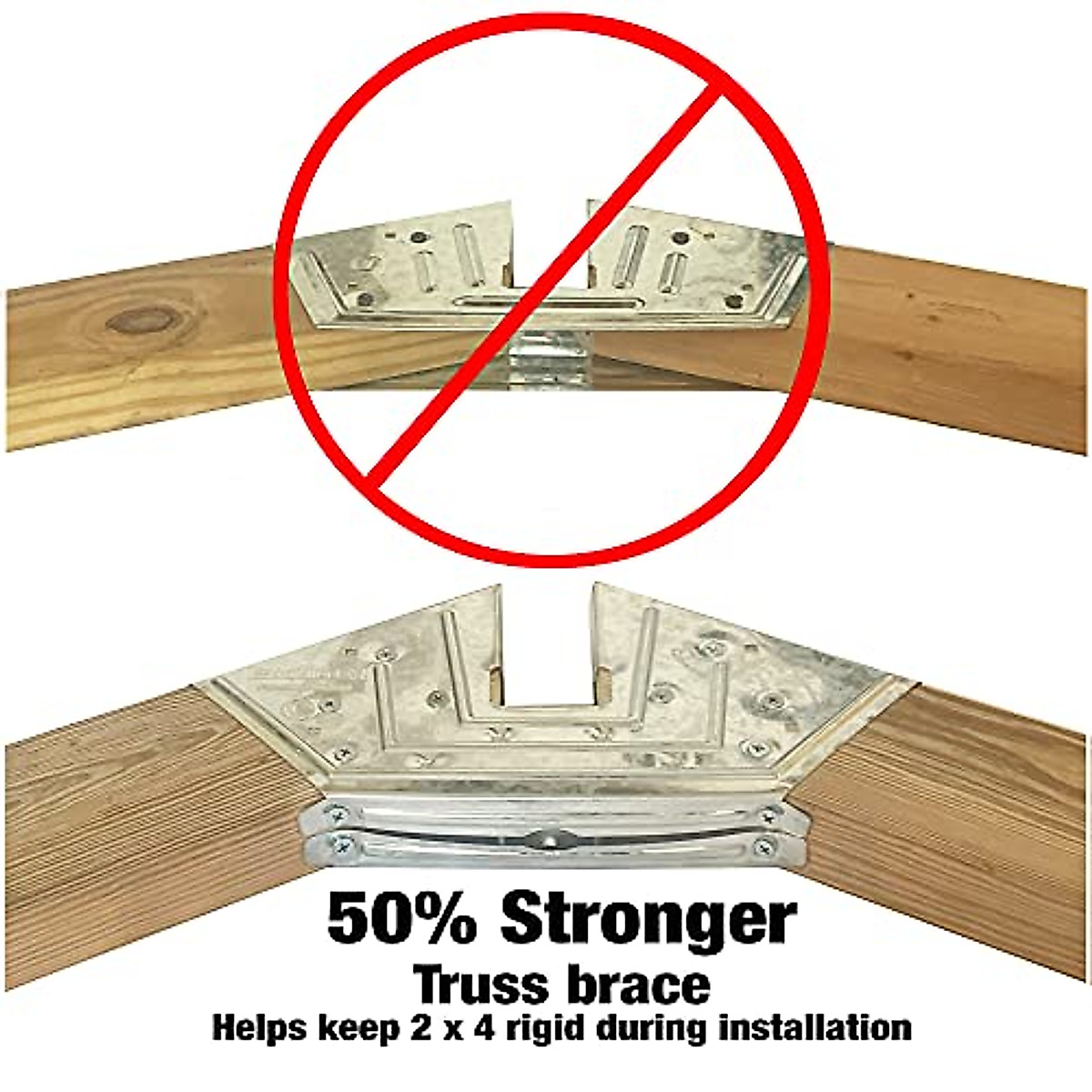 EZBUILDER 7 x 8 Foot Peak Roof Storage Shed Garage Barn DIY EZ Framing Kit with 24 Galvanized Steel Angles and 12 Base Plates (No Wood Included)