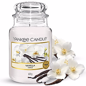 YANKEE CANDLE Vanilla Large Jar Candle, White