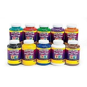 Colorations Washable Finger Paints, 16 fl oz, Orange, Non-Toxic, Creamy, Vibrant, Kids Paint, Craft, Hobby, Fun, Art Supplies, Young kids, finger painting, hand painting