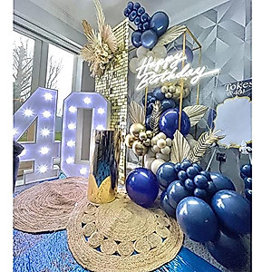 Navy Blue Balloon Garland Arch Kit,147Pcs Royal Blue Balloons Night Dark Blue Sand Chrome Gold Balloons Night Blue for Birthday Party Graduation Baby Shower Anniversary Celebration Party Decorations