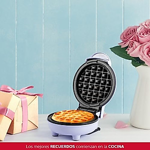 Holstein Housewares Personal/Mini Waffle Maker, Non-Stick Coating, Lavender - 4-inch Waffles in Minutes, Ideal for Breakfast, Brunch, Lunch or Snacks