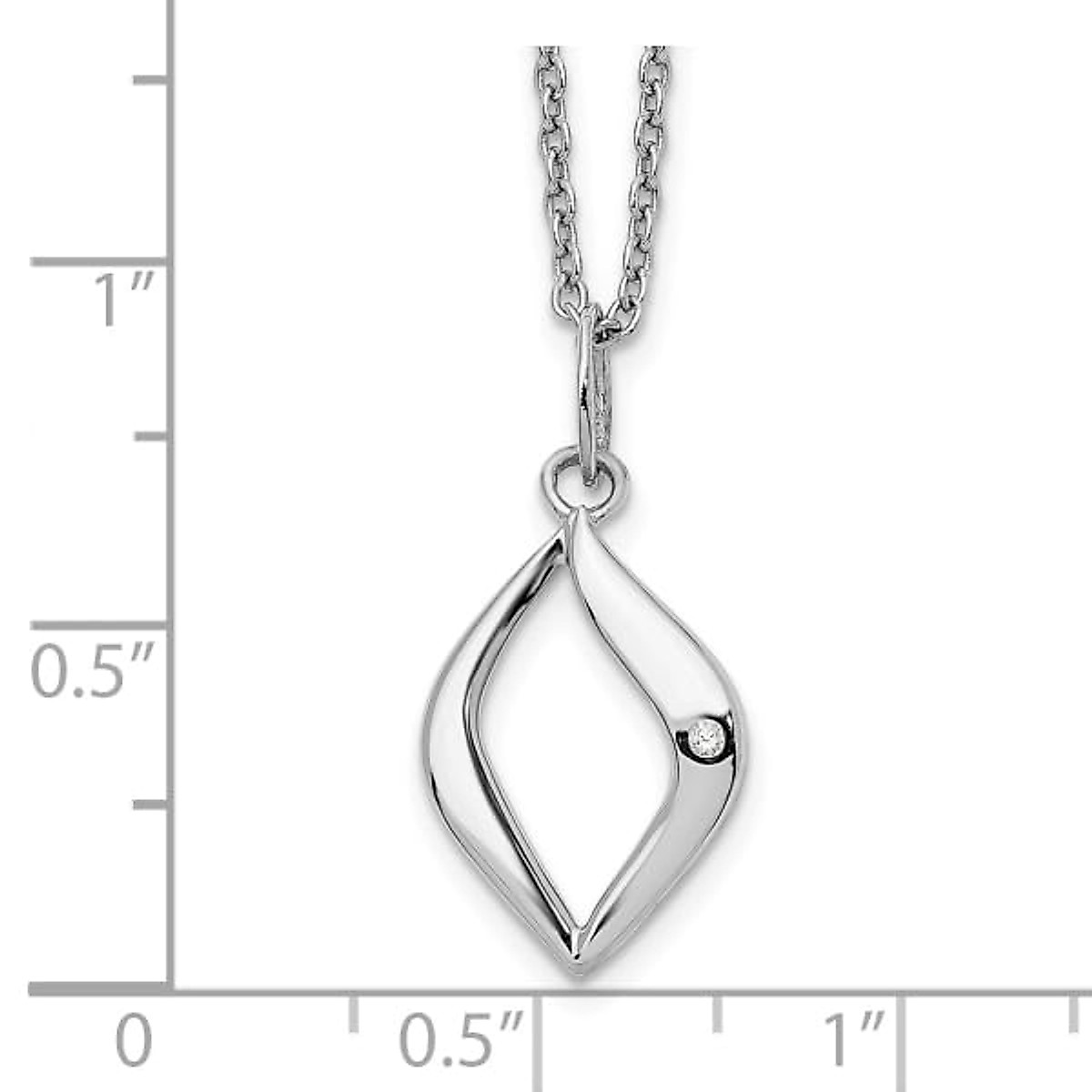 IceCarats 925 Sterling Silver 18 inch Diamond Chain Geometric Necklace