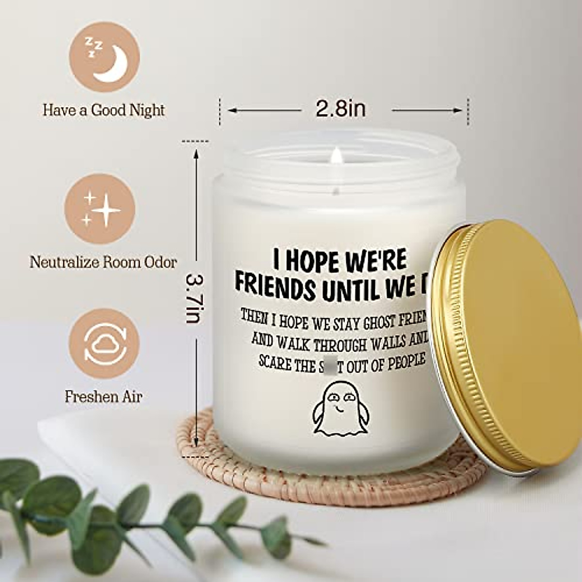 Gifts for Women Men, Unique Friendship Gift for Best Friend BFF Bestie, Funny Personalized Birthday Anniversary Christmas Present for Coworker Sister Classmate Female, Lavender Candle for Her Him