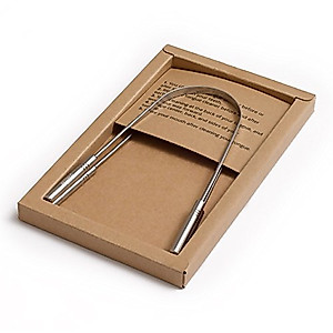 Wowe Lifestyle Tongue Scraper Cleaner - Eco-Friendly Metal - Get Rid of Bad Breath, and Halitosis - Pack of 2 (Stainless Steel)