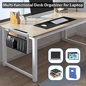 Meekakee Desk Laptop Holder Clamp-On Desk Organizer, No Drilling Standing Desk Drawer, Under Desk Cable Management Tray,Side Desk Organizer(Black)