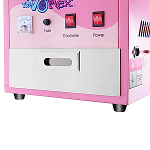 Cotton Candy Machine – 1000W Vortex Floss Maker with Stainless-Steel Pan - Uses Sugar or Hard Candy for Party Treat by Great Northern Popcorn (Pink)