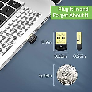 Avantree DG45 USB Bluetooth Adapter for PC, 5.0 Bluetooth Dongle for PC Computer Desktop Laptop, Wireless Transfer for Bluetooth Headphones Speakers Keyboard Mouse Printers Windows 11/10/8.1/8