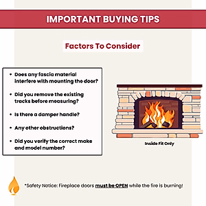 Temco Prefab Fireplace Door | Frame Included | Easy to Install | Fits ONLY Models: TFC42-3, TFC42-4, TLC42-3, TLC42-3I, TLC42-4, TLC42-4I