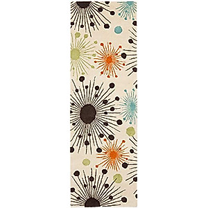 SAFAVIEH Soho Collection 2'6" x 6' Ivory/Multi SOH747A Handmade Premium Wool & Viscose Runner Rug