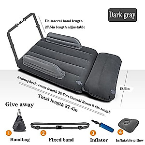 KFBVDR Inflatable Airplane Baby Travel Bed,Plane Bed for Toddler Travel,Seat Belt and Carry Bag Included,Baby Travel Most Airplane Economy Seats(37.4"X18.9"X4.7", Dark Gray)