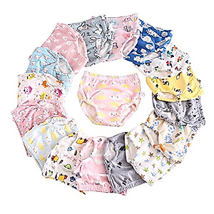 Orinery Unisex Cotton Reusable Potty Training Underwear Breathable Toddler Boys and Girls Pee Training Underpants Waterproof Training Pants 6-Pack (XT-G, 1-2T)