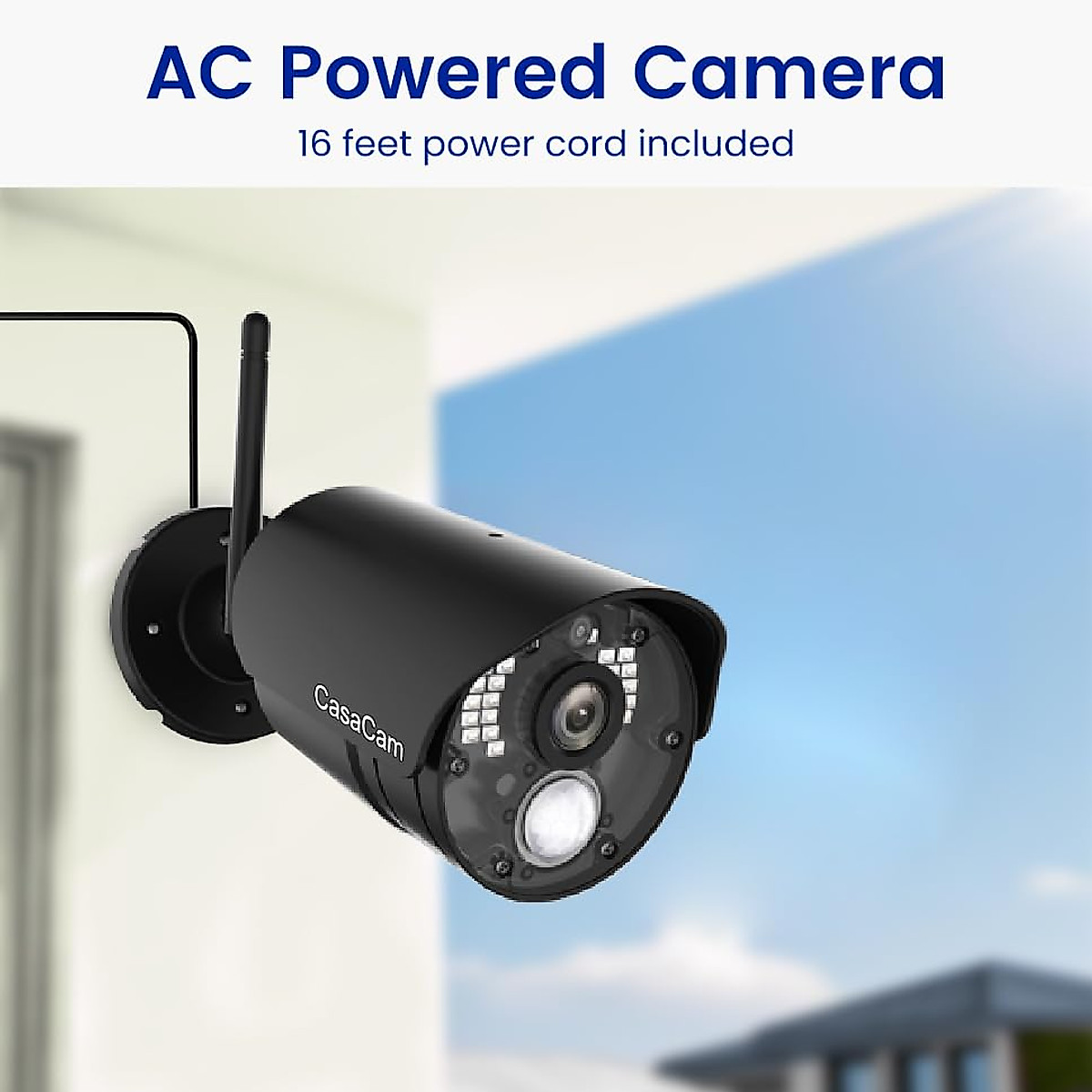 CasaCam VS802 Wireless Security Camera System with 7" Touchscreen Monitor and 2 pcs. HD Cameras, Two-Way Audio, Free APP, SD Card and Battery Installed (720p Camera, 7" Monitor)