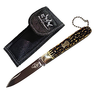 Knife 7.5 Inch 420C Pocket Knife Rose Wooden Handel for Men Folding Knife Outdoors & Sports Hunting Camping Hiking Best EDC Camping Knife