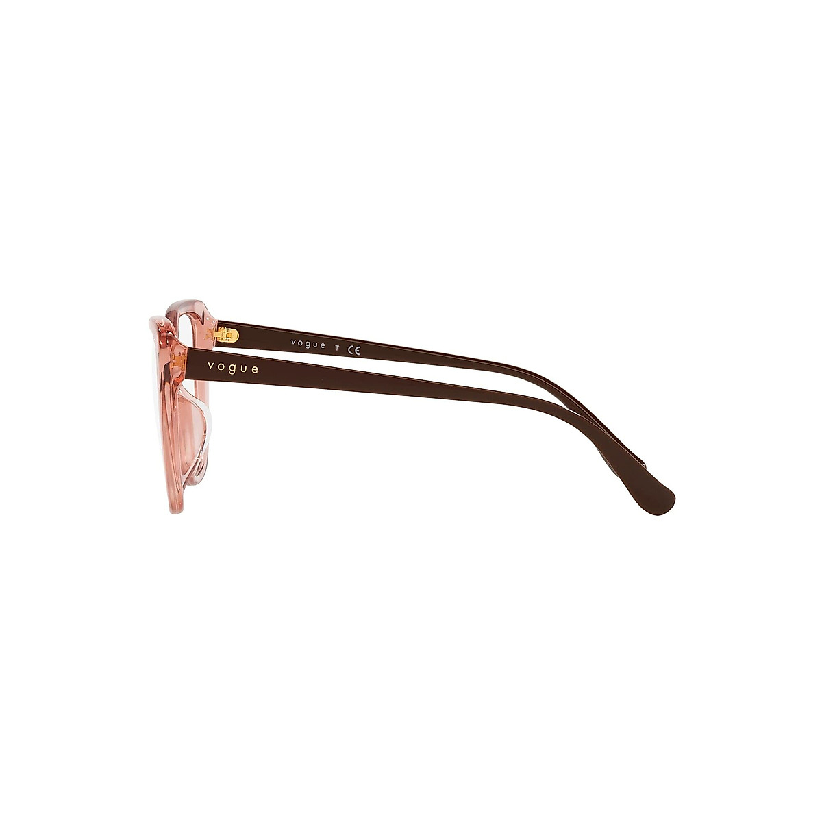 Vogue Eyewear Women's VO5413F Low Bridge Fit Butterfly Prescription Eyewear Frames, Transparent Pink/Demo Lens, 54 mm