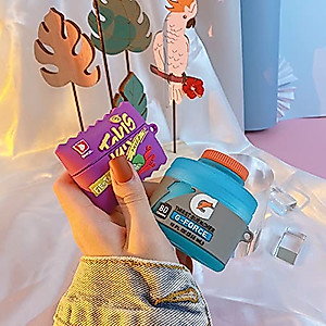 2Pack Food Case for Airpods Pro Case, Silicone 3D Cartoon Fashion Fun Cute Airpod Pro Case Cover for Girl Boys Teens (Sport Water & Purple Potato Chips)