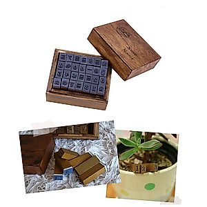 28 Pieces Retro Digital Weather Wooden Stamps Vintage Wood Rubber Stamp Block for DIY Scrapbooking Diary Embellishments Nature Wood Rubber Stamps Set for Card Making Crafting