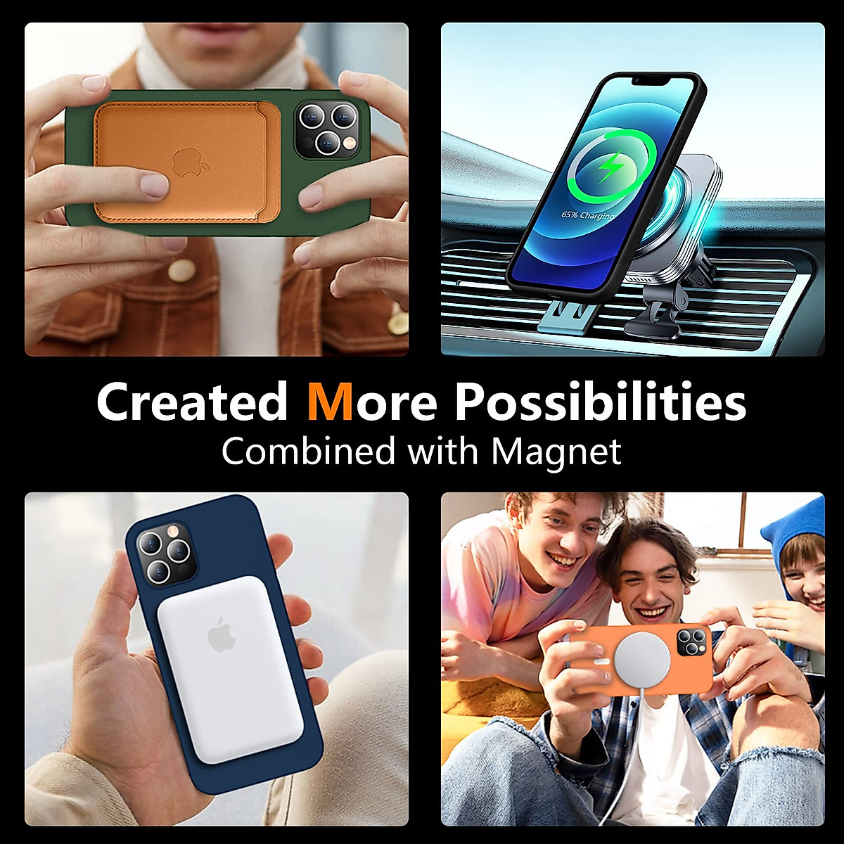 Temdan Liquid Silicone for iPhone 12 Case for iPhone 12 Pro Case with Magsafe,[2*Glass Screen Protector][Soft Anti-Scratch] Shockproof for iPhone 12 Case iPhone 12 Pro Case 6.1 inch-Seablue