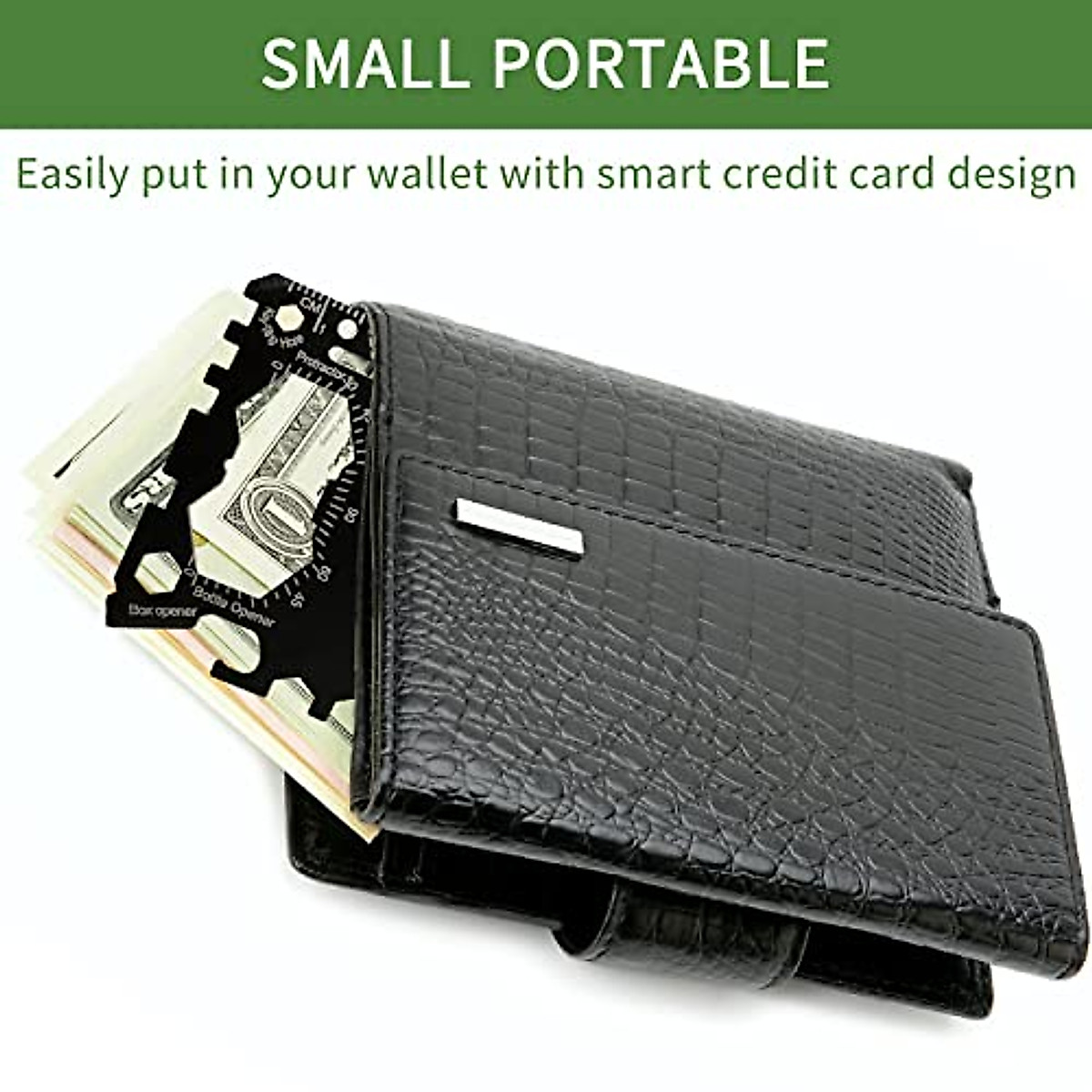 2Pack Credit Card Multitool Quick Repair Home Improvement Pocket Survival 43 in 1 Multi-Tool Card with Bottle Opener Fish Spear